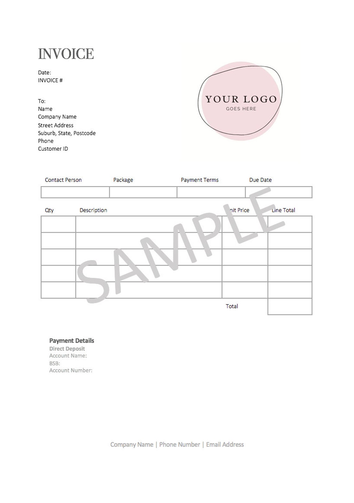 Invoice Template, Business Invoice, Event Invoice - Etsy