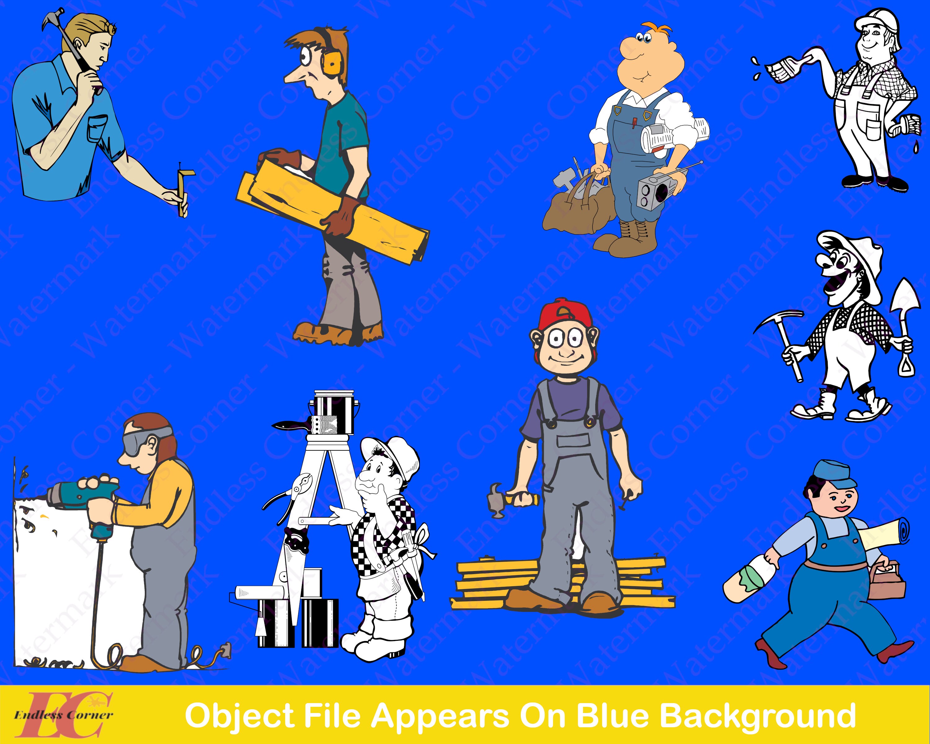 9 Handyman SVG Cut File Designs, Digital Drawings Instant Download ...