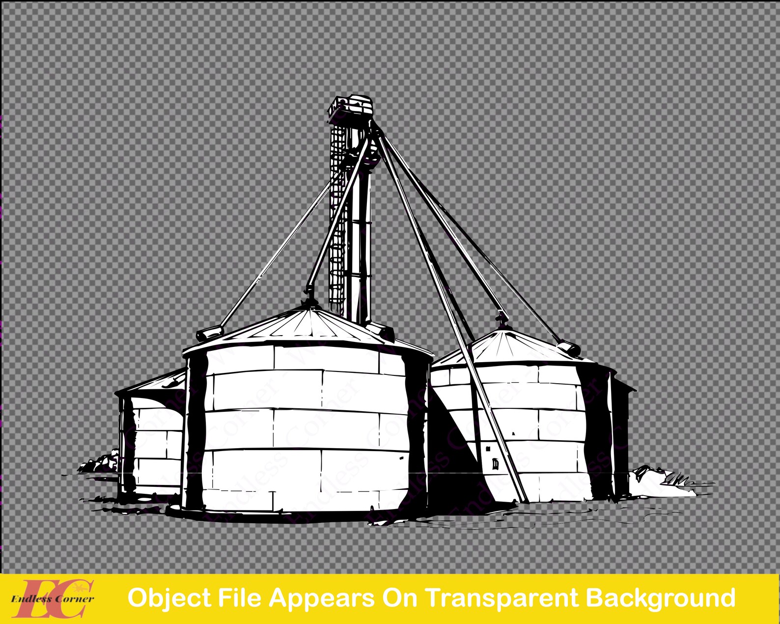 Farm Giant Grain Bins Digital Instant Download, Cut Files, Clip Art ...