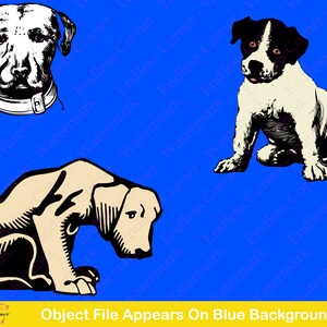 3 Dog and Puppy SVG Cut File Designs Digital Drawings Instant - Etsy
