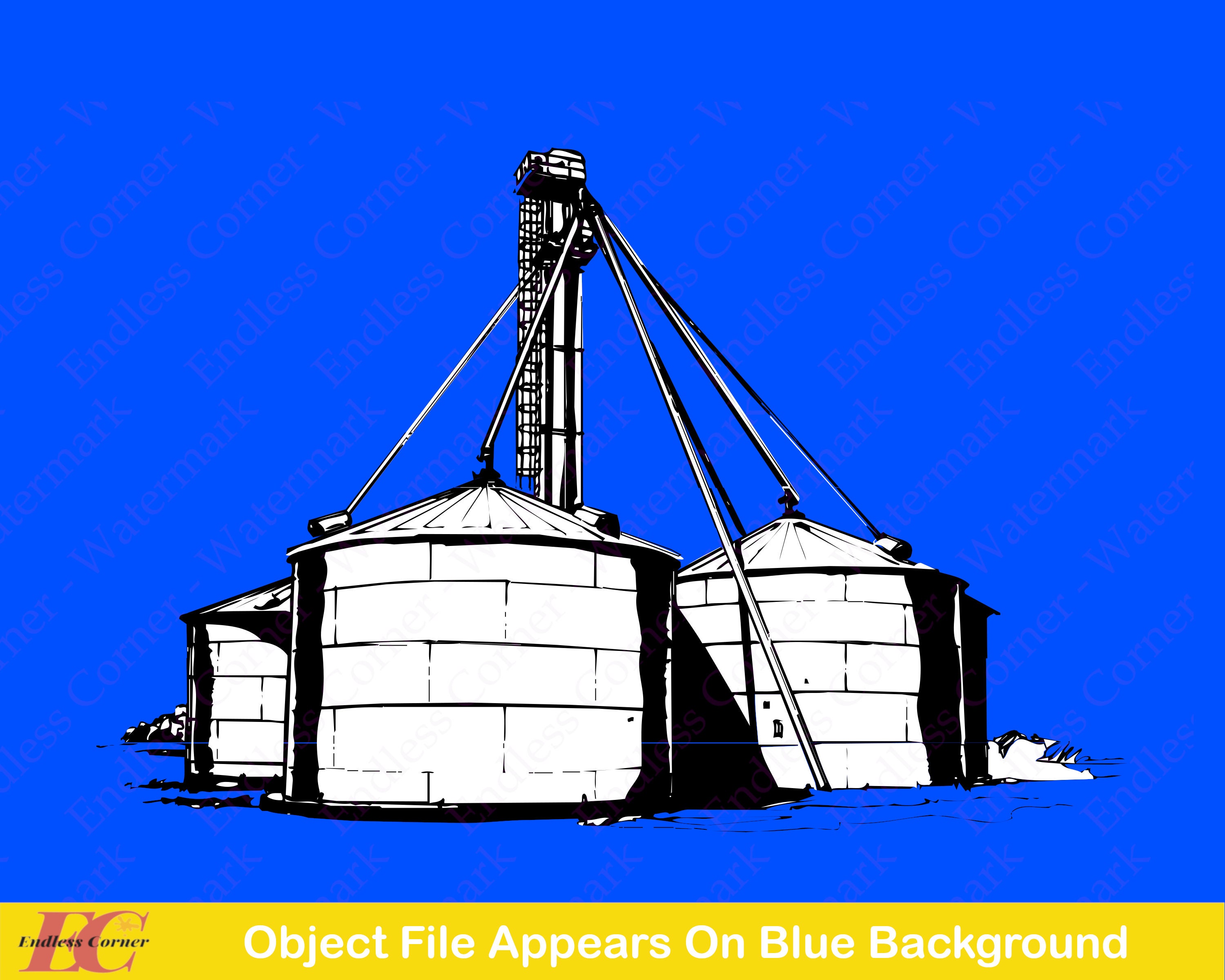 Farm Giant Grain Bins Digital Instant Download, Cut Files, Clip Art ...