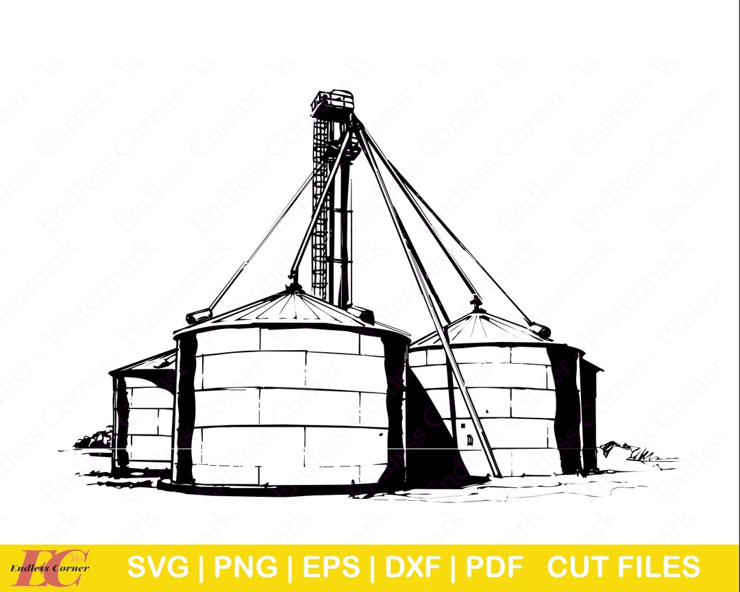 Farm Giant Grain Bins Digital Instant Download, Cut Files, Clip Art ...