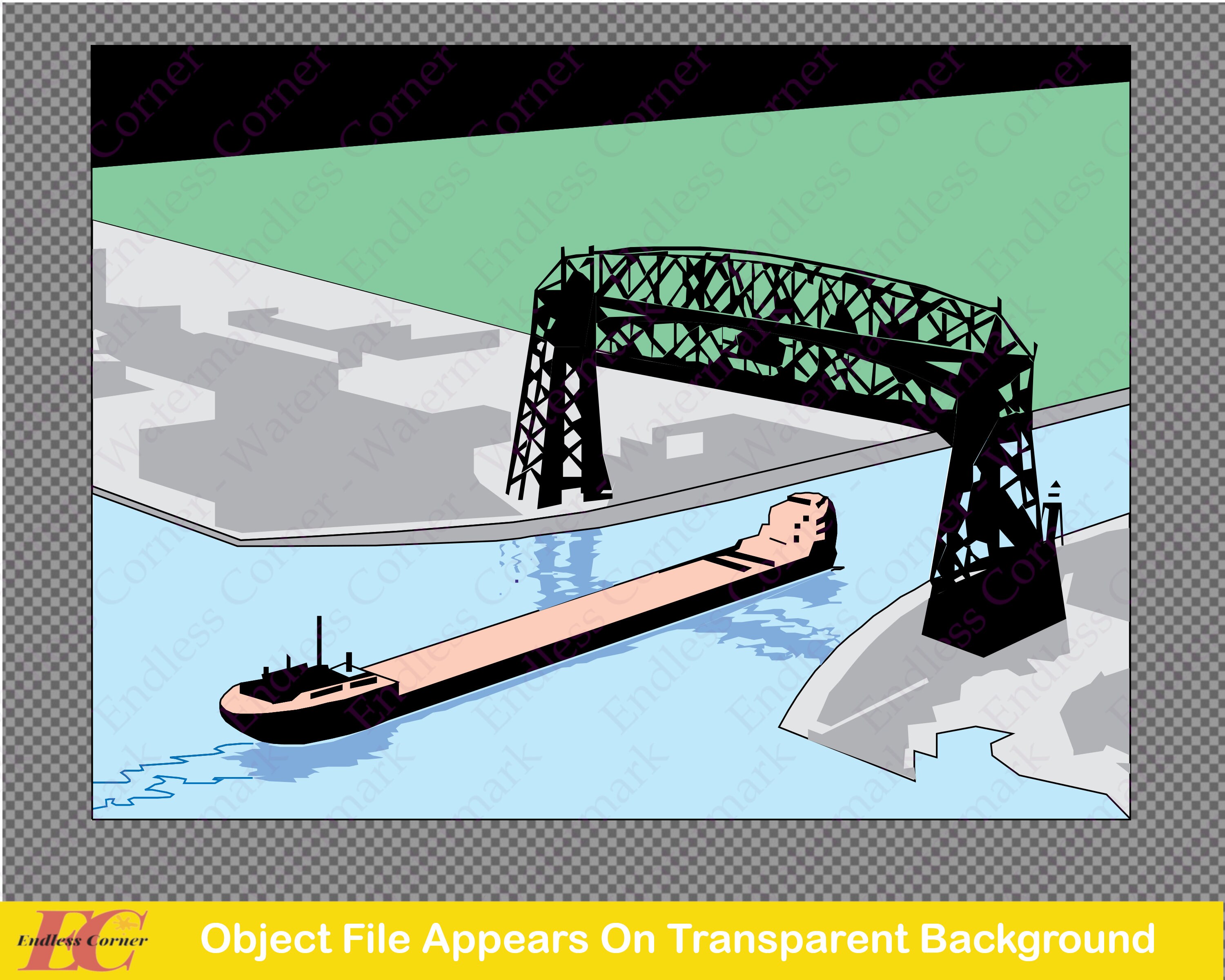 Aerial Bridge SVG Cut File Designs Digital Drawings Instant - Etsy
