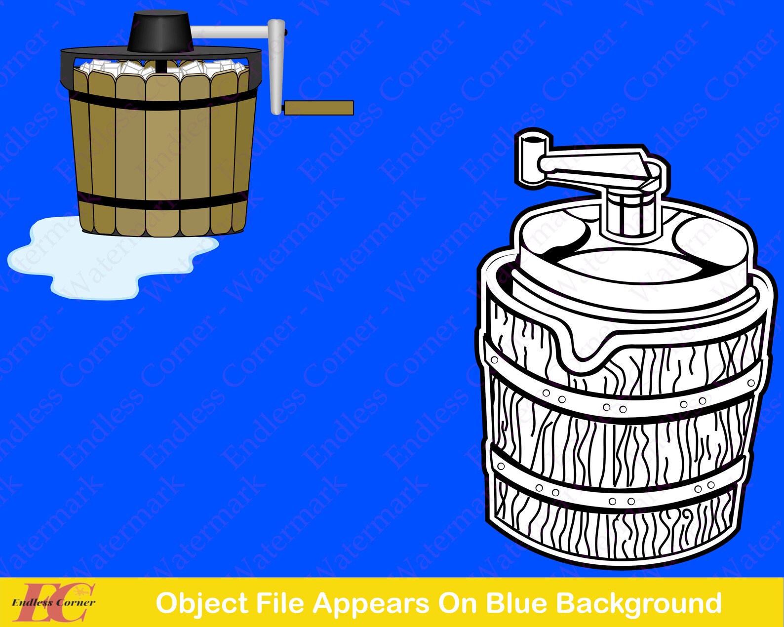 2 Ice Cream Maker SVG Cut File Designs, Digital Drawings Instant ...