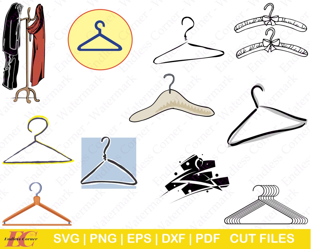 11 Cloth Hanger and Rack SVG Cut File Designs, Digital Drawings Instant ...