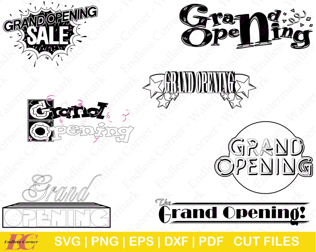 7 Grand Opening Sign and Title SVG Cut File Designs Digital - Etsy Canada