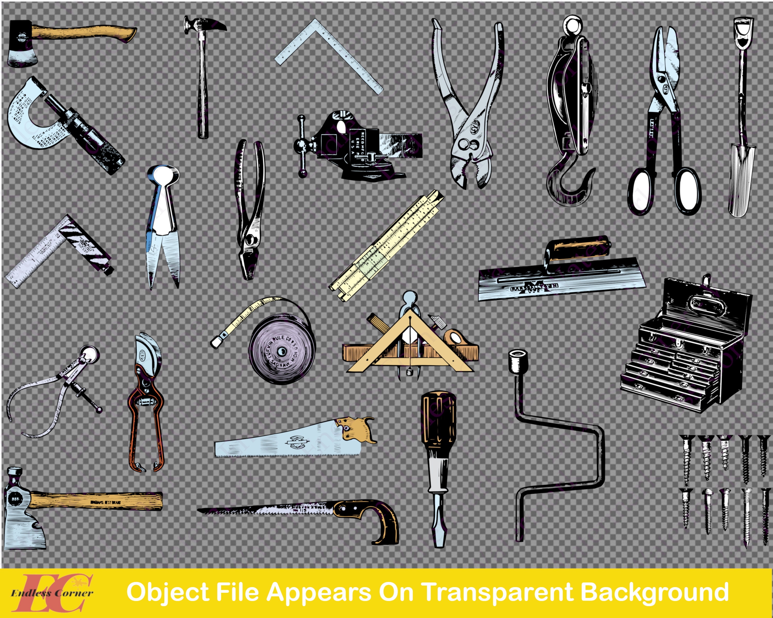 25 Tools and Hardware Designs Pace 2 Digital Instant Download, Cut ...