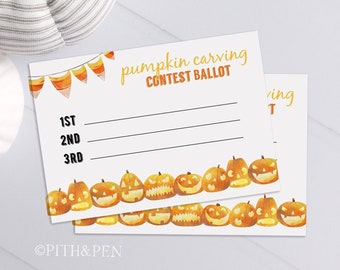 Pumpkin Contest Voting Card - Etsy