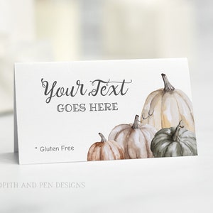 Printable Food Labels, Editable Thanksgiving Pumpkins, Instant Download ...