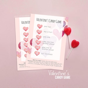 Valentine's Kids Candy Game, Valentine Activity, Printable Template ...