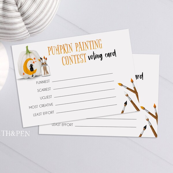 Pumpkin Carving Contest Voting Cards - Etsy