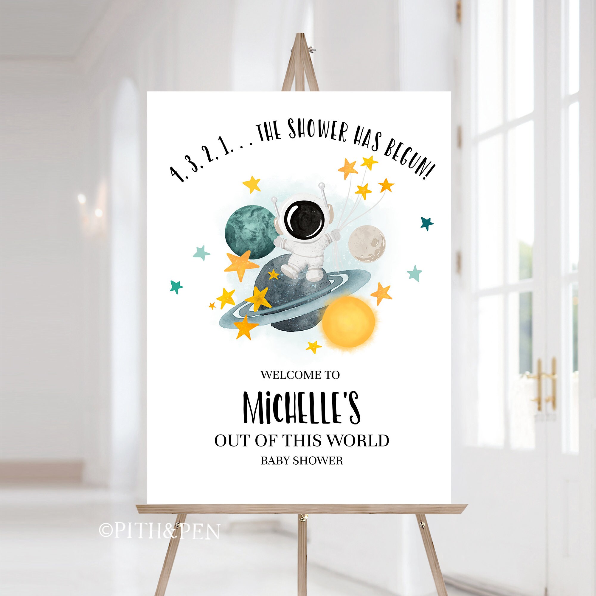 Printable Outer Space Welcome Sign Baby Boy Shower Sign - Etsy