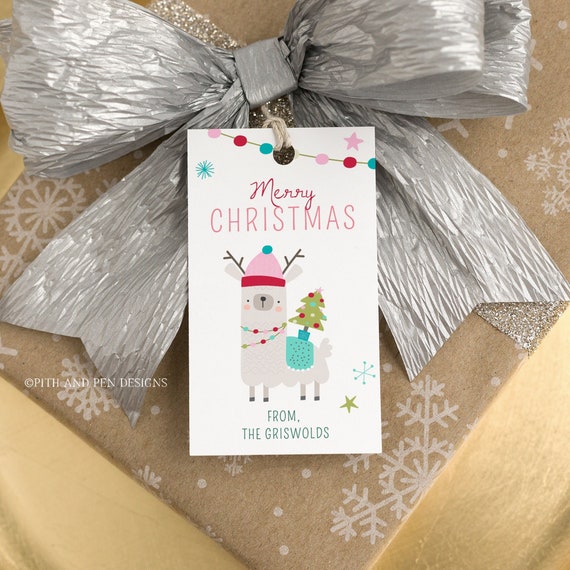 Llama Christmas Gift Tag Holiday Present Label Instant - Etsy UK