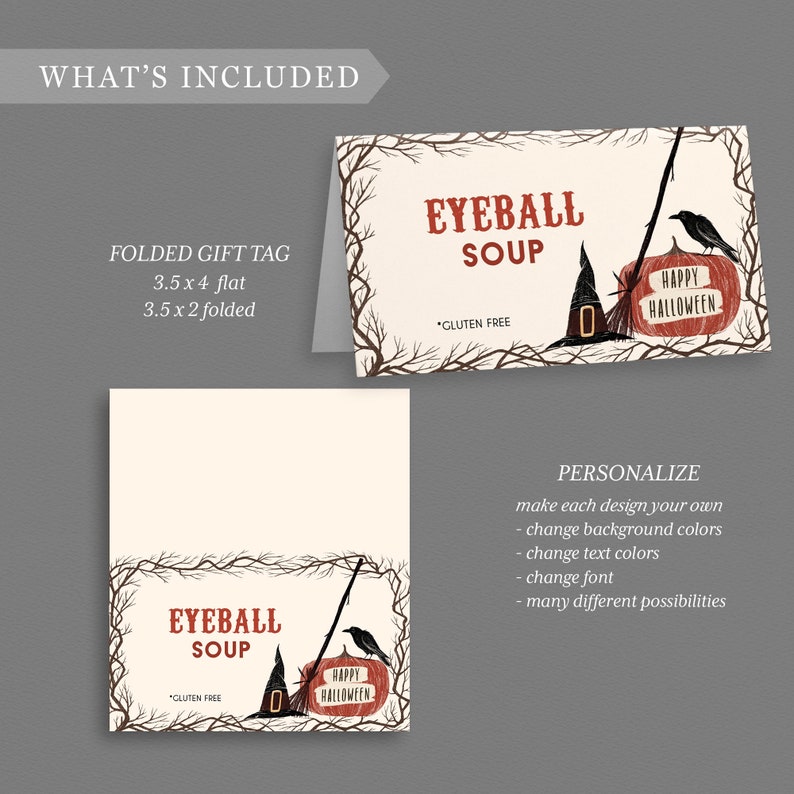Halloween Party Food Label, Printable Pumpkin Buffet Card, Instant ...