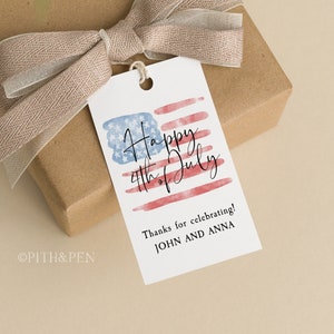4th of July Favor Tag, PRINTABLE Gift Tag, Instant Download, Corjl 036 ...