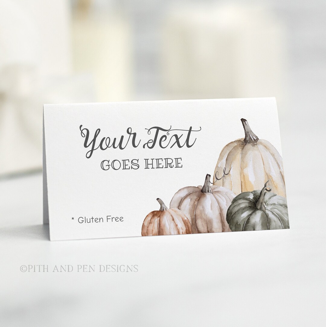 Printable Food Labels, Editable Thanksgiving Pumpkins, Instant Download ...