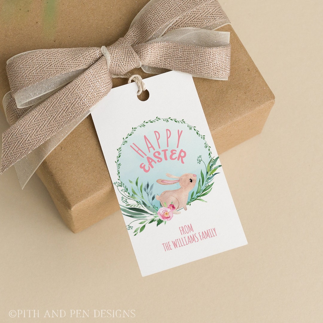 Easter Bunny Gift Tag, Editable Gift Tag, Printable Instant Download ...