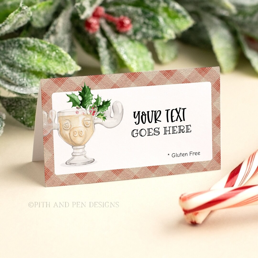 Moose Cup Food Label | Christmas Party Tags | Printable Decorations ...