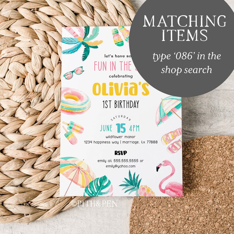 Beach Party Food Label, Palm Tree Printable, Instant Download, Corjl ...