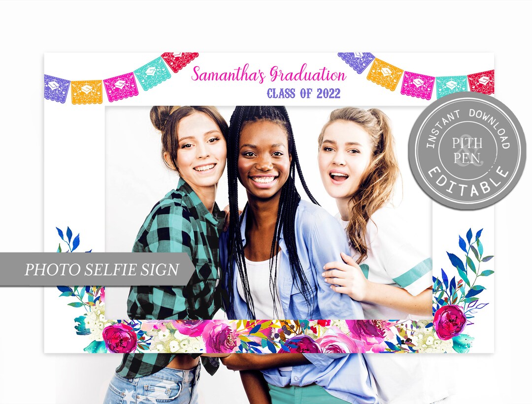 Fiesta Graduation Selfie Sign, DIY Printable Photo Booth Frame, Instant ...