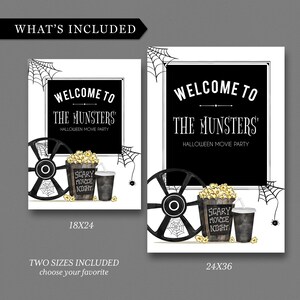 Scary Movie Night Welcome Sign | Halloween Party Printable | Corjl #045 ...