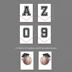 Baseball Graduation Banner, Alphabet A-Z and Numbers, Create Your Own ...