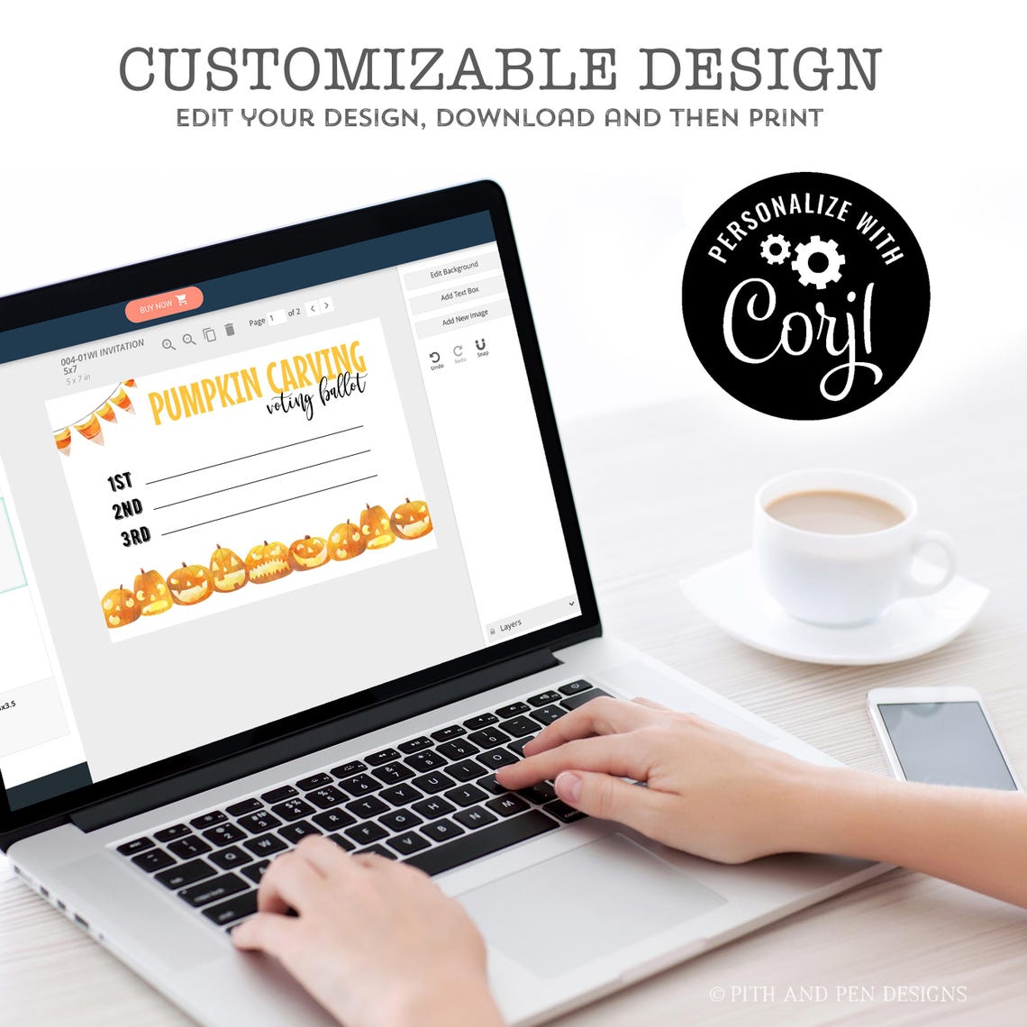Pumpkin Carving Voting Card | Halloween Contest Ballot | Editable and ...