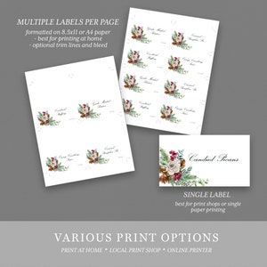 Christmas Food Label Template, EDITABLE Name Tags, DIY Christmas Dinner ...