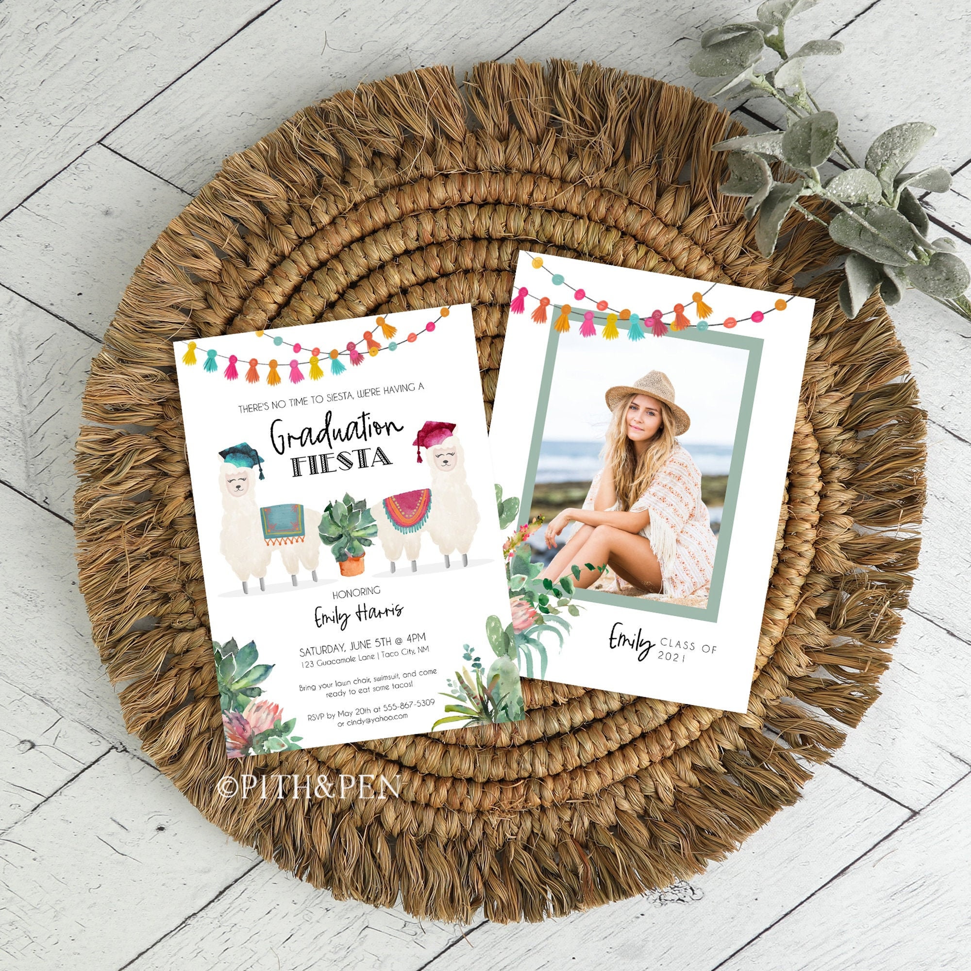 Graduation Fiesta Party Invitation DIY Printable Custom Photo - Etsy