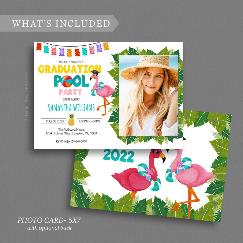 Graduation Pool Party Invitation Printable Summer Party - Etsy