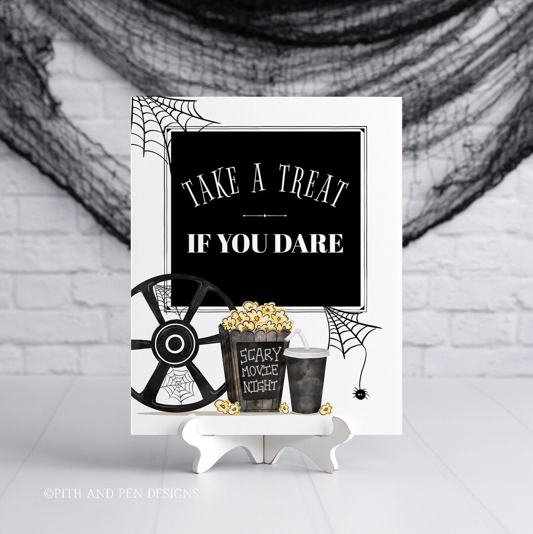 Halloween Movie Treat Sign, Printable Party Sign, Instant Download #045 ...