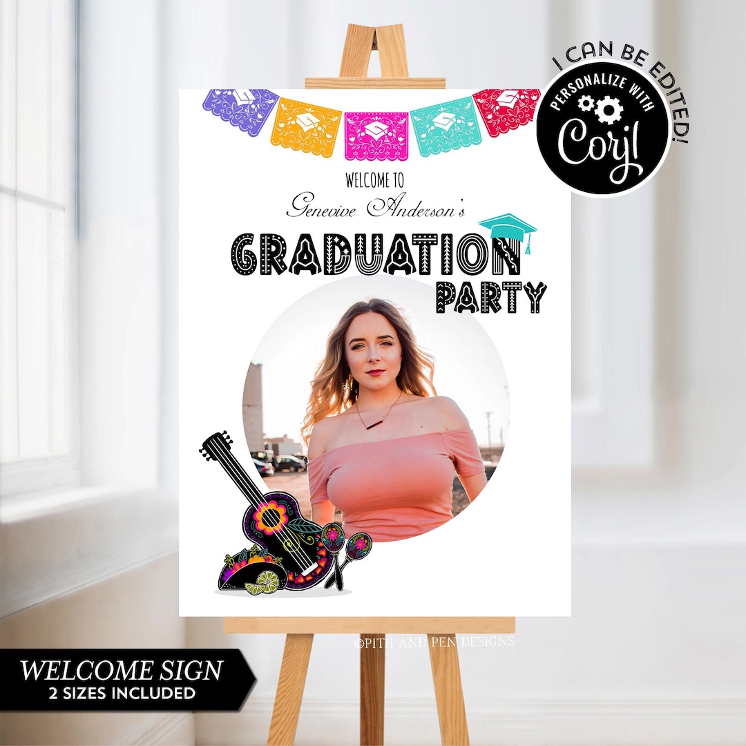 Graduation Fiesta Photo Poster | Printable Party Sign Template - Corjl ...