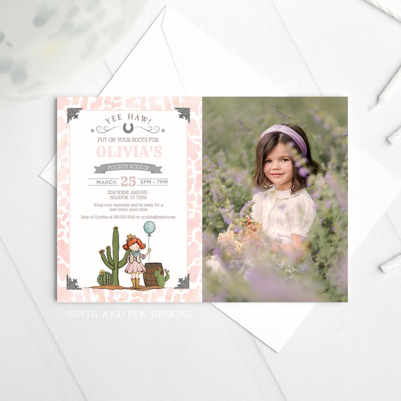 Cowgirl Birthday Invitation Ranch and Rodeo Farm Birthday - Etsy