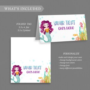 Mermaid Party Food Label, Under the Sea Printable, Instant Download ...