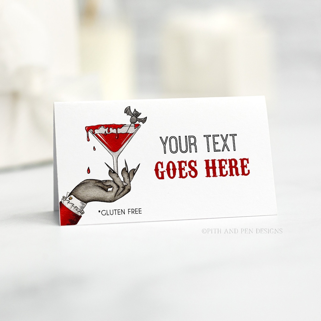 Vampire Food Label, Halloween Party, Instant Download, Corjl 071-07FL ...