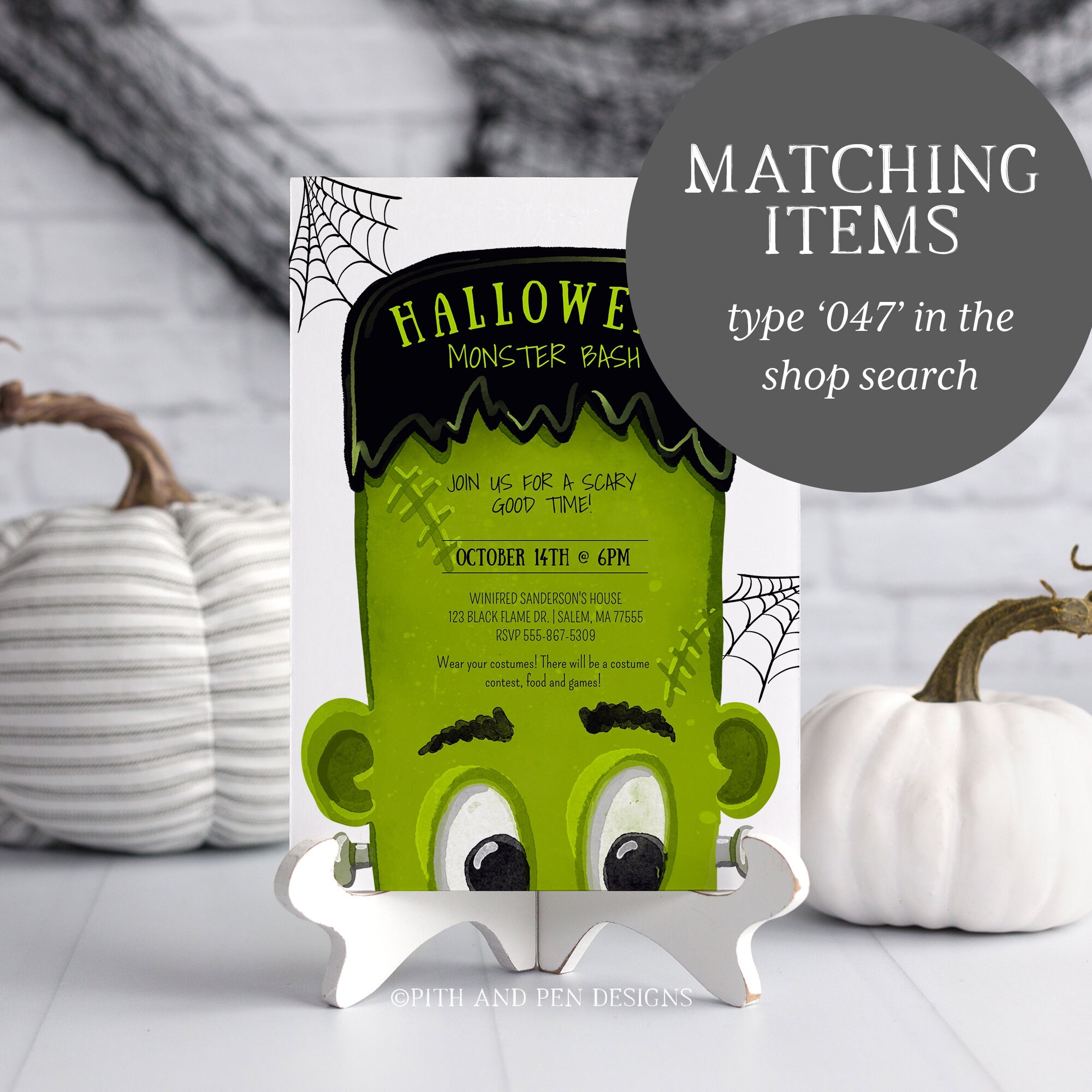Editable Halloween Gift Tag Thank You Monster Bash Instant - Etsy