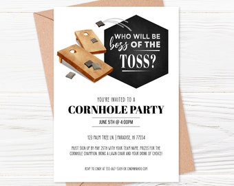 Cornhole Invitation - Etsy