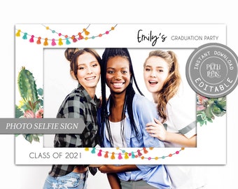 Graduation Selfie Sign DIY Printable Photo Booth Poster | Etsy