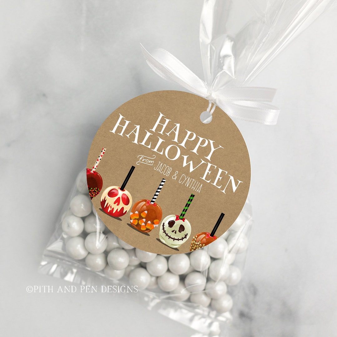 Halloween Treats Gift Tag, Candy Apples, Printable Instant Download ...