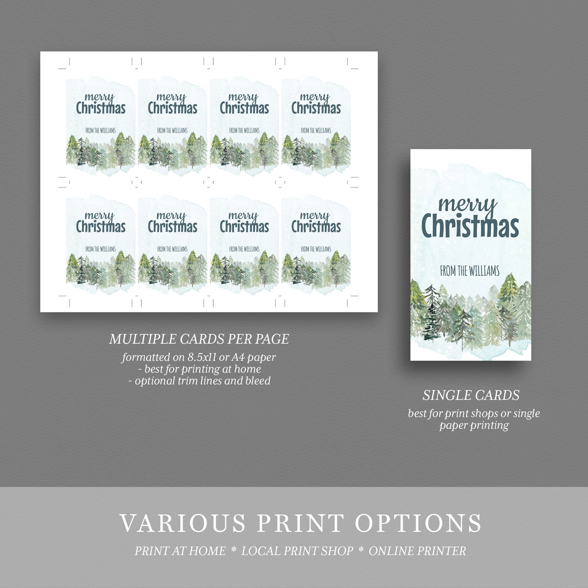 Editable Christmas Trees Gift Tag Holiday Present Label - Etsy