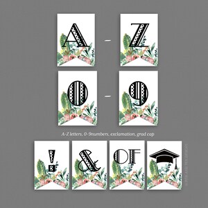 Fiesta Cactus Graduation Banner, Alphabet A-Z, Numbers & Punctuation ...