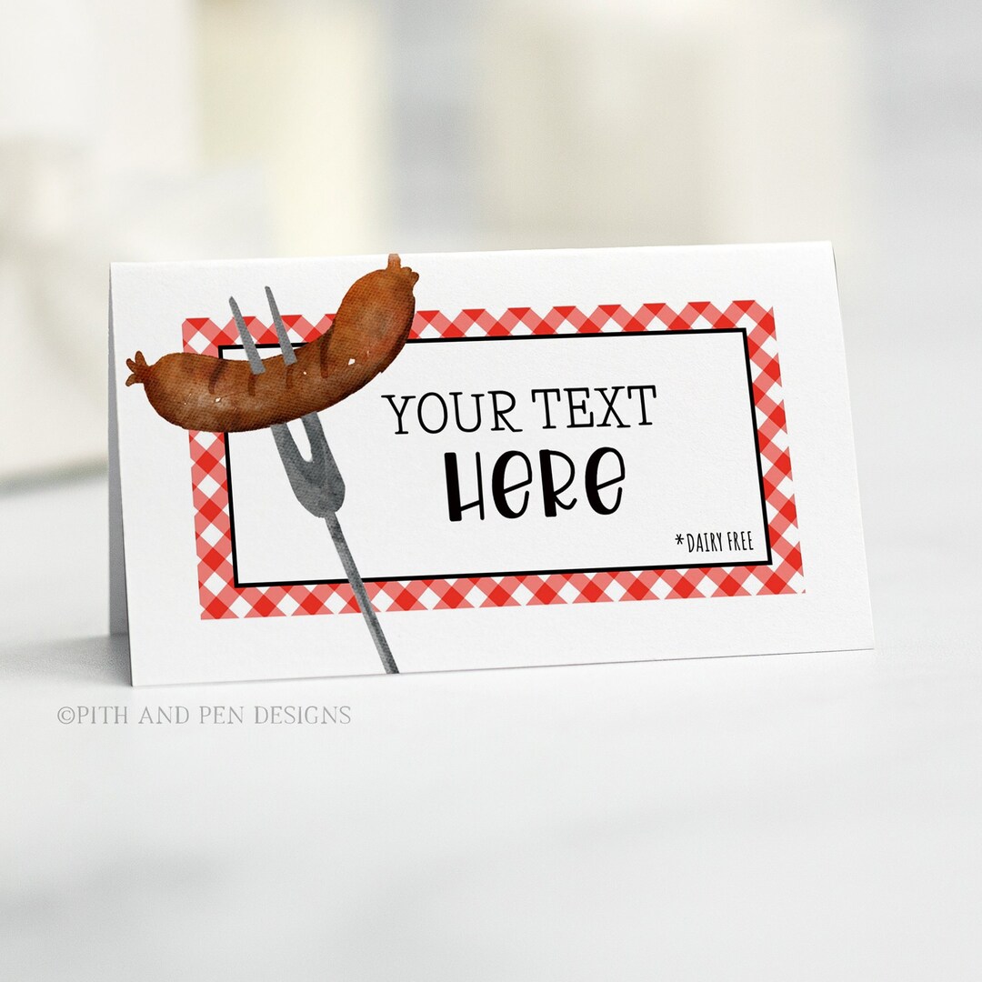 Barbecue Food Label, Printable Buffet Label, Instant Download, Corjl ...