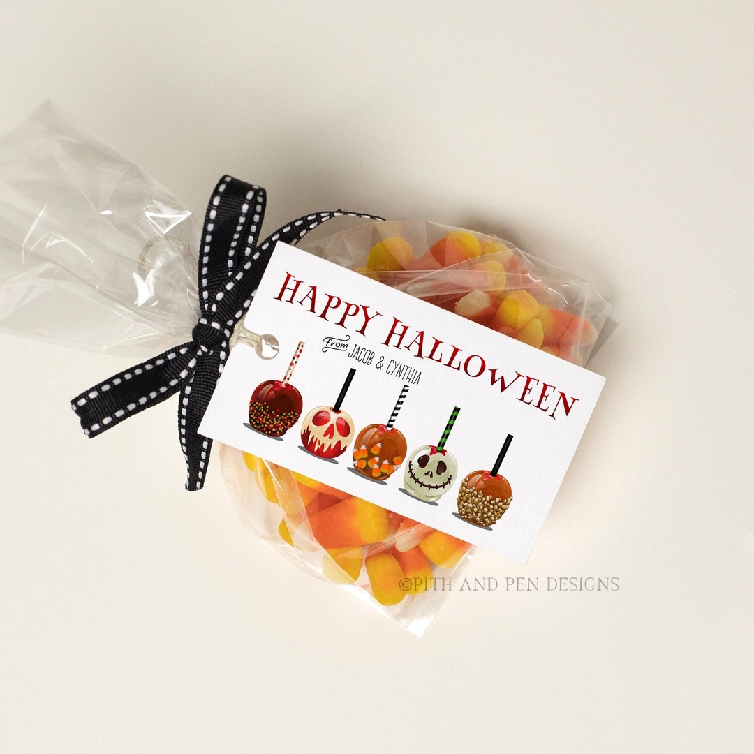 Halloween Treats Gift Tag, Candy Apples, Printable Instant Download ...