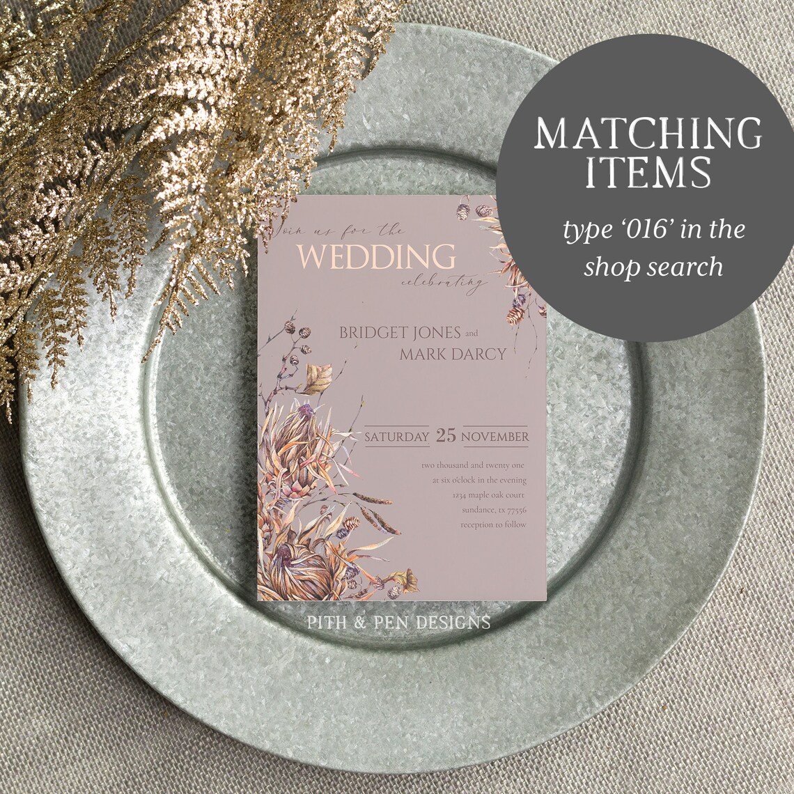 Rustic Thistle Wedding Save the Date DIY Custom Evite | Etsy