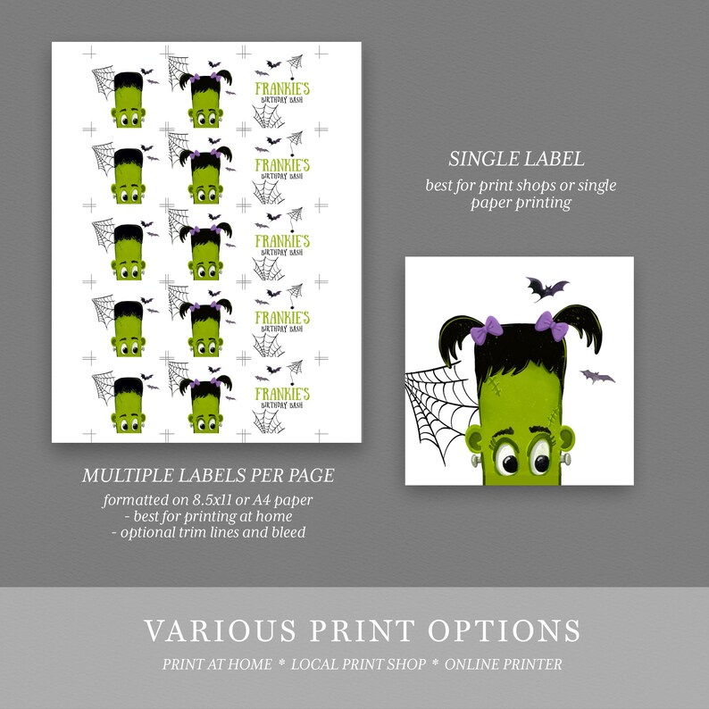 Frankenstein Cupcake Toppers Printable Party Favor Tags - Etsy