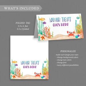 Mermaid Party Food Label, Under the Sea Printable, Instant Download ...
