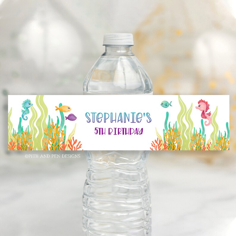 Mermaid Water Bottle Label PRINTABLE Birthday Party Favor - Etsy