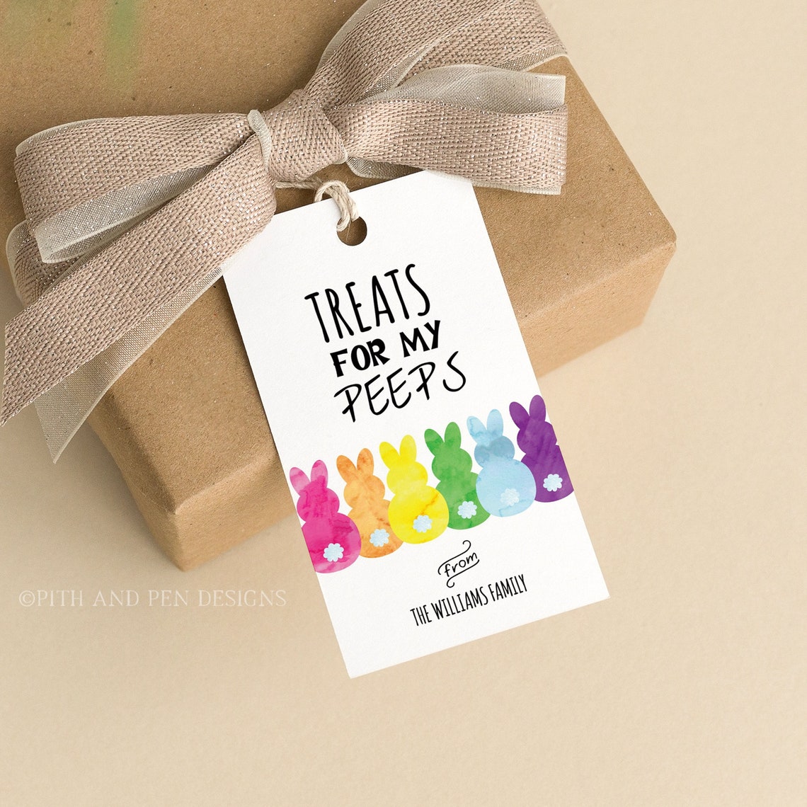 Treats for Peeps Easter Gift Tag Printable Easter Gift Tag - Etsy