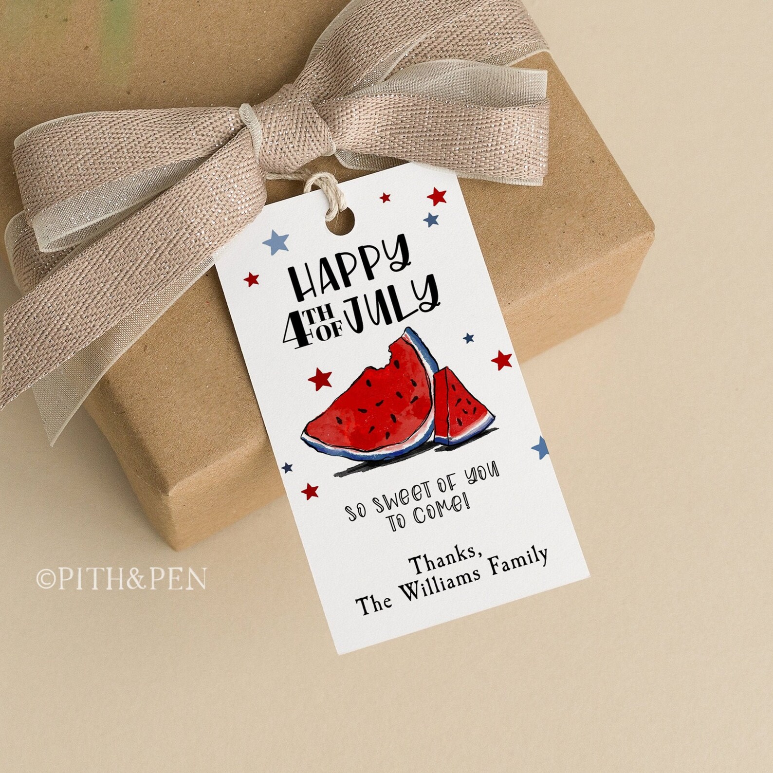 4th of July Gift Tag PRINTABLE Favor Label Instant Download - Etsy
