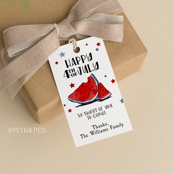4th of July Gift Tag PRINTABLE Favor Label Instant Download - Etsy